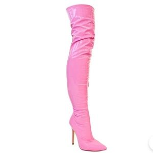 Shoes | Pink Thigh High Boots | Poshmark